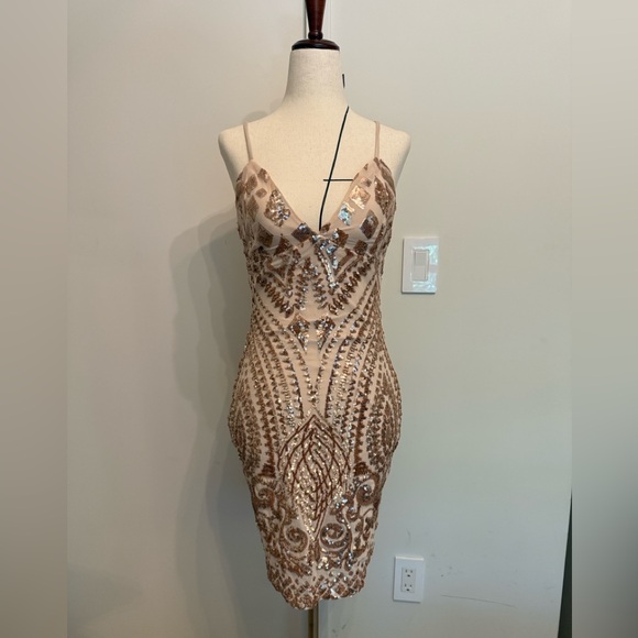 Main Strip | Dresses | Main Strip Sequin Embellished Midi Dress In ...